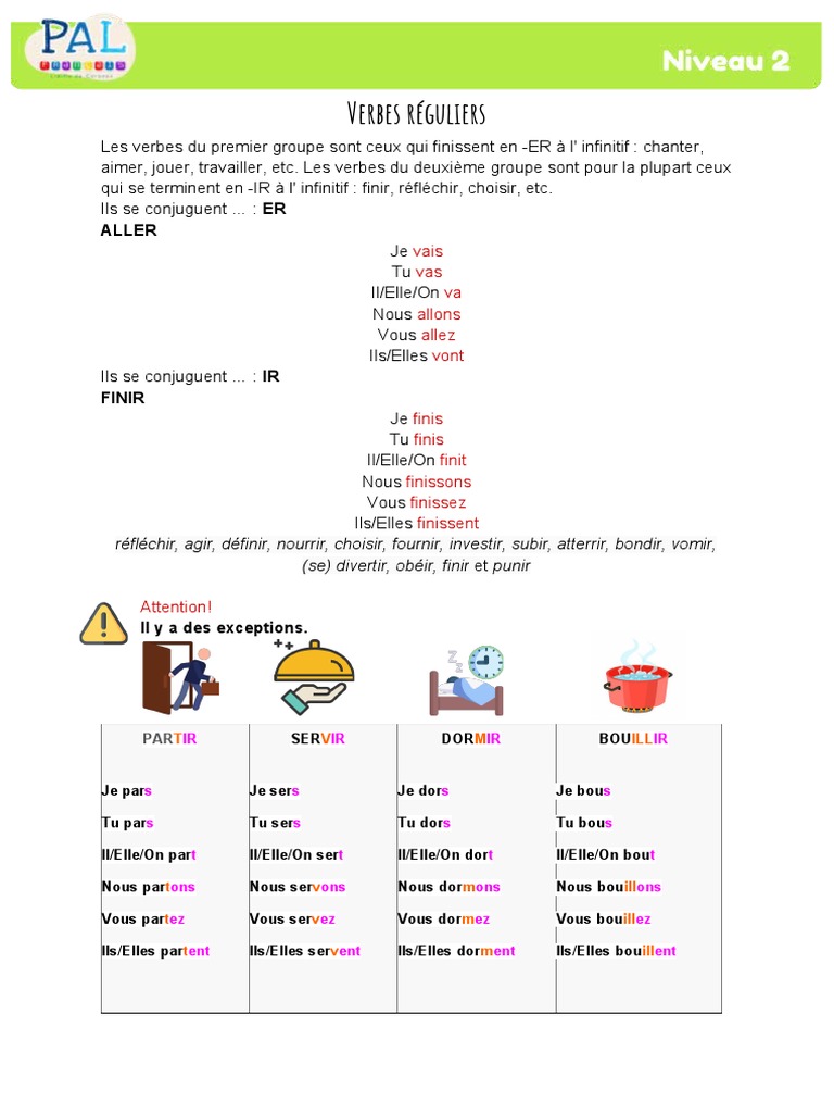 Liste des verbes réguliers en français | PDF