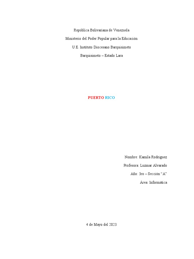 Puerto Rico | PDF | Puerto Rico | España