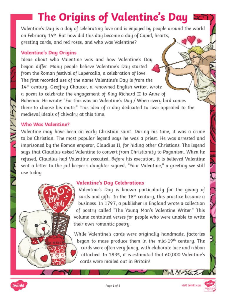 Us2 e 27 The Origins of Valentines Day Differentiated Reading ...