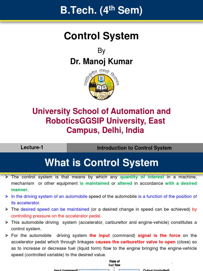 Cslecture-1 Introduction To Control Systems PDF | PDF Cslecture-1 Introduction To Control Systems PDF | PDF