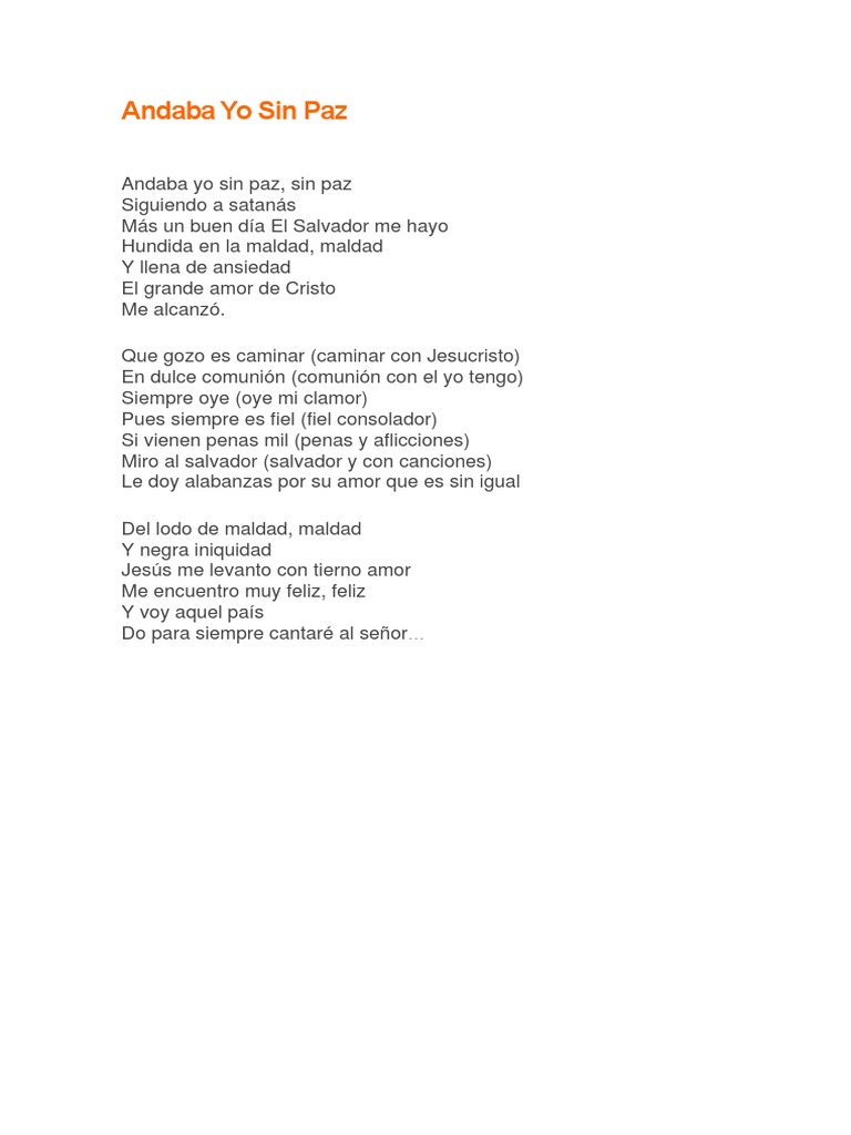 Andaba Yo Sin Paz PDF | PDF