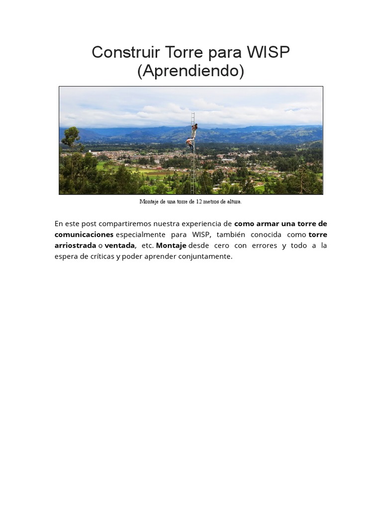Construir Torre para WISP | PDF