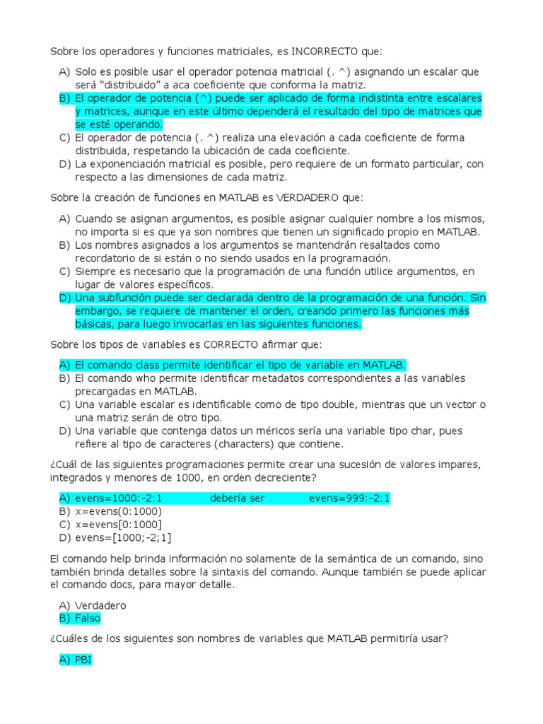Examen Final Matlab Basic | PDF