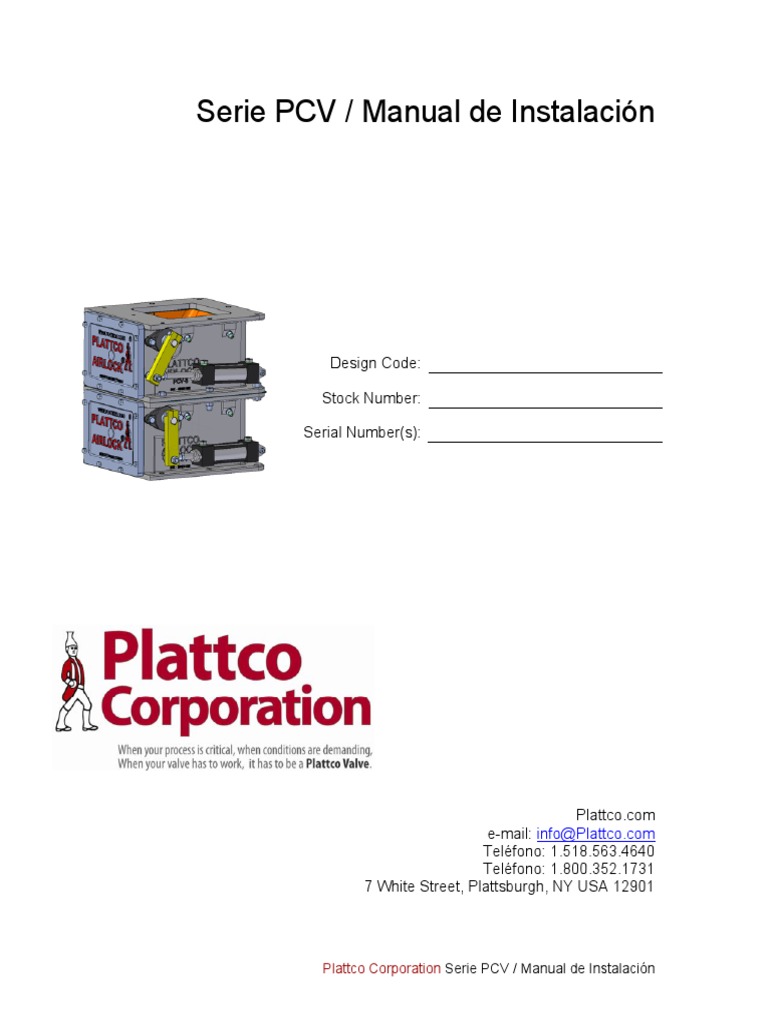 5b51f472e5d2a8809c980b41 - Plattco Installation Manual PCV Series ...