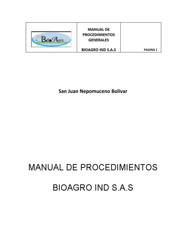 Manual de Procedimientos Generales | PDF