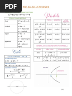 Conic Sections Formulas Cheat Sheet | PDF