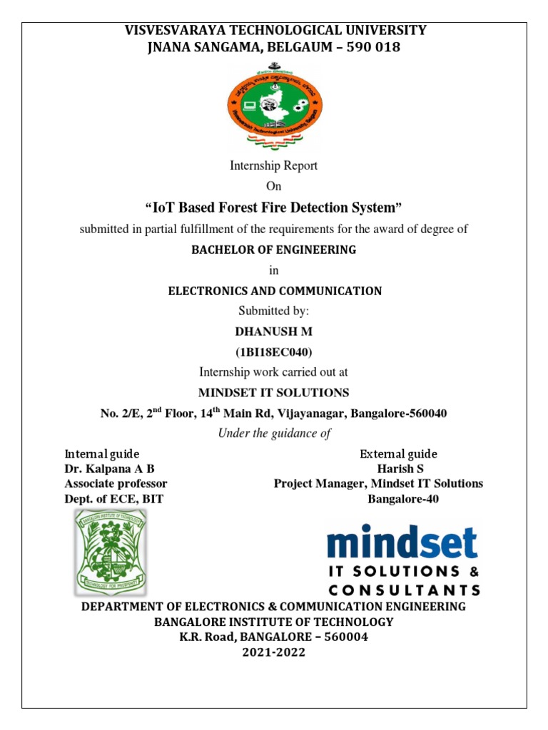 Dhanush Internship Part 1 Report | PDF