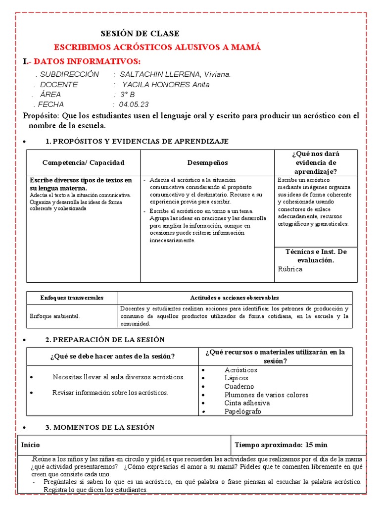 Escribimos Acrosticos Mama | PDF