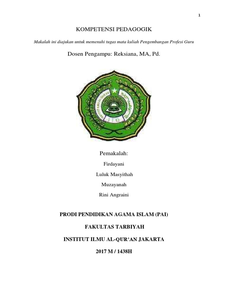 Makalah Pengembangan Profesi Guru Kompet PDF | PDF