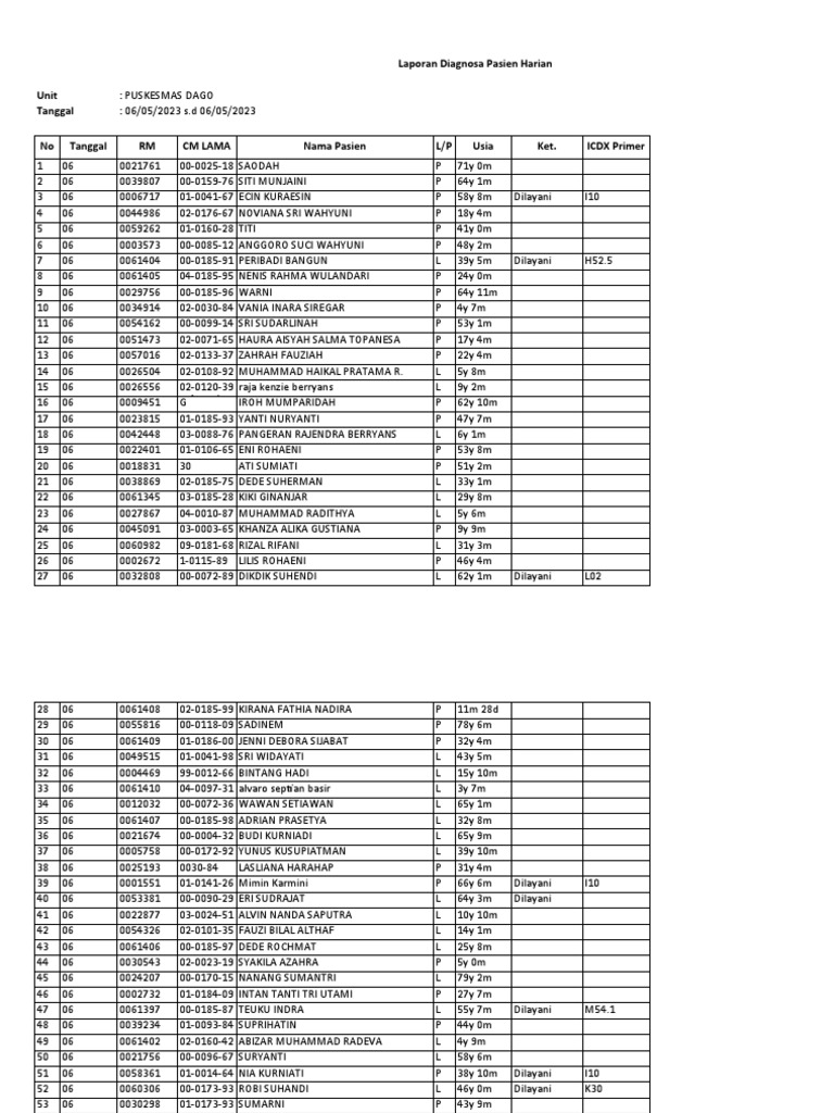 Laporan Diagnosa Harian 06052023-101037 | PDF