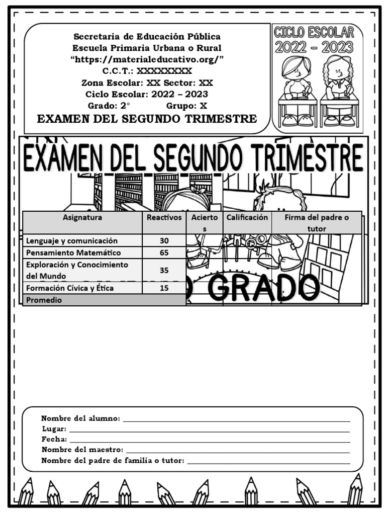 Examen Del Segundo Trimestre | PDF