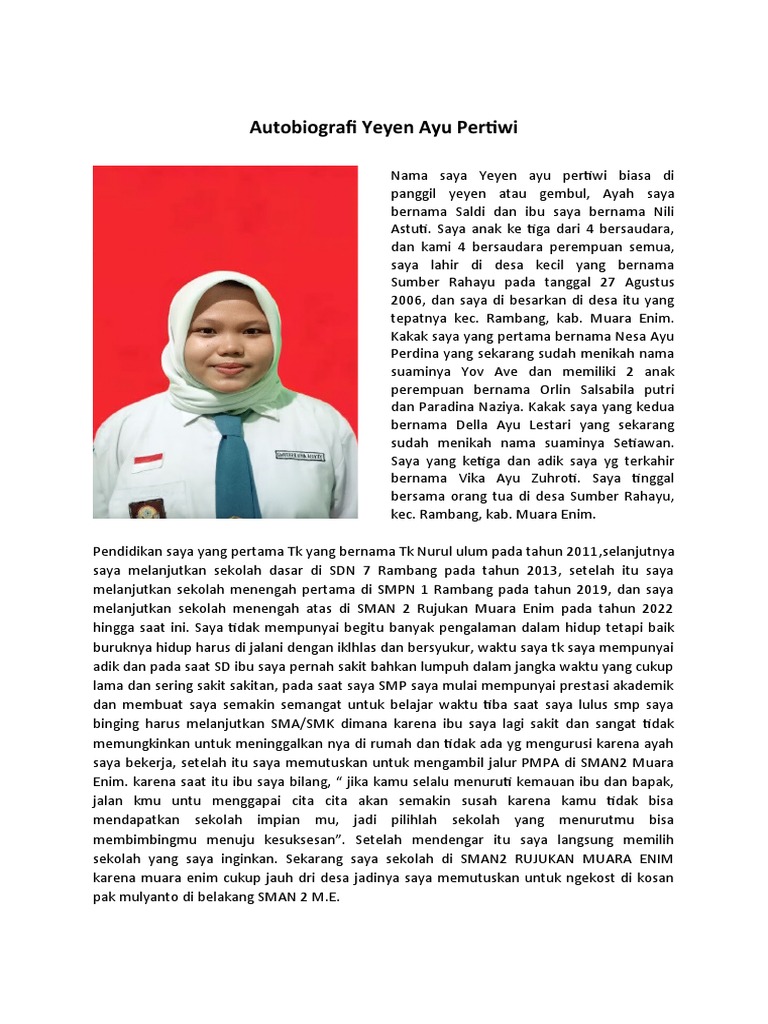 Auto Biografi Yeyen | PDF