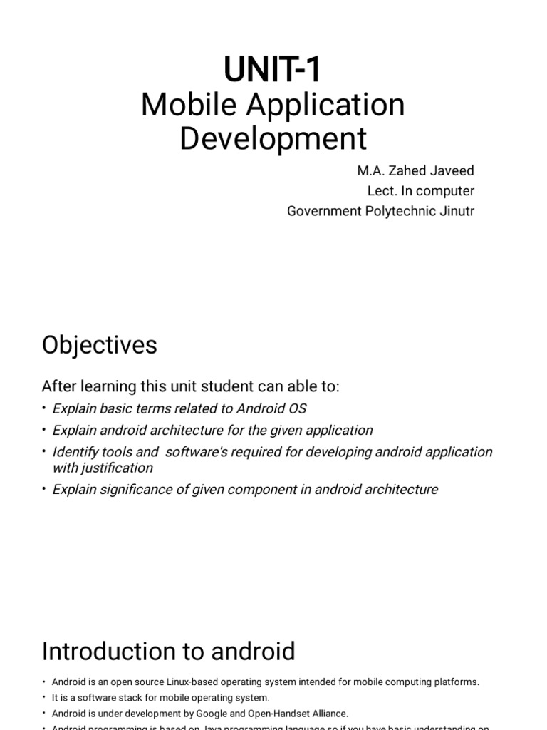 Mobile App Development Fundamentals | PDF | Android (Operating System) | Java (Programming Language)