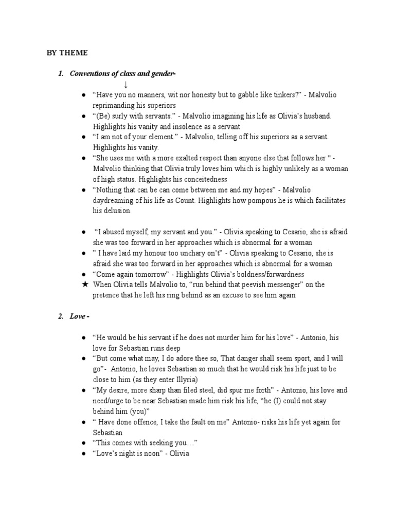 Twelfth Night Quote Bank PDF | PDF | Twelfth Night