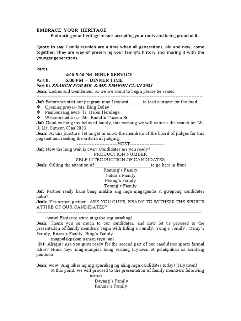 Family Reunion | PDF