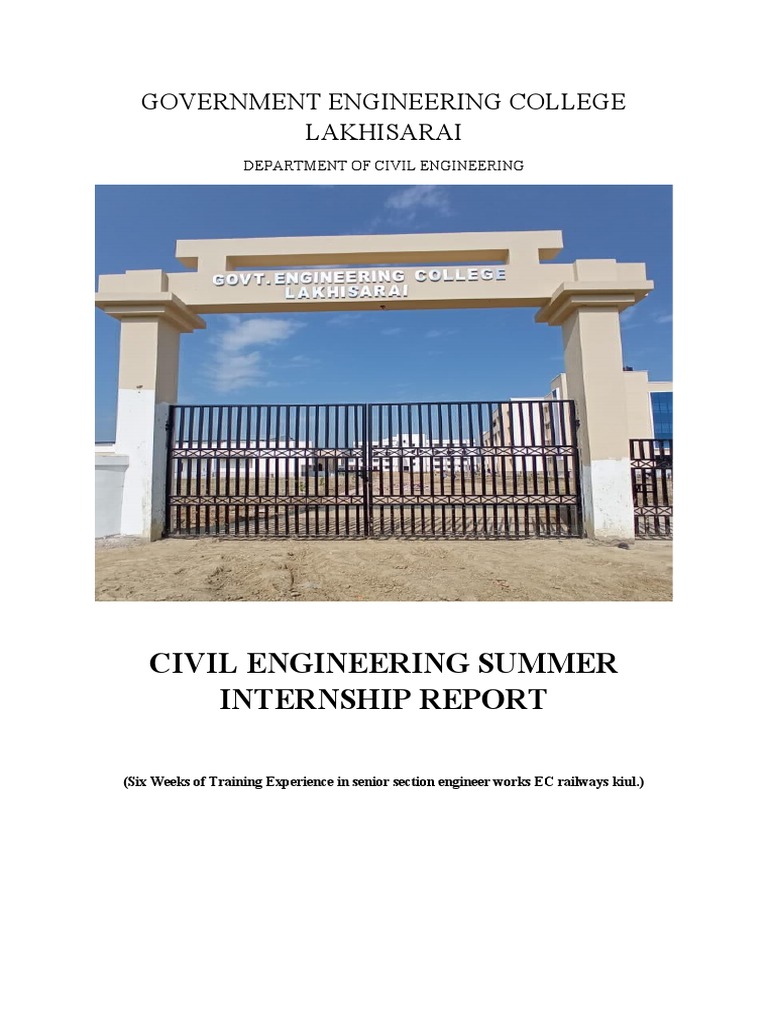 GOVERNMENT ENGINEERING COLLEGE LAKHISARAI INTERNSHIP REPORT Subham | PDF | Science & Mathematics