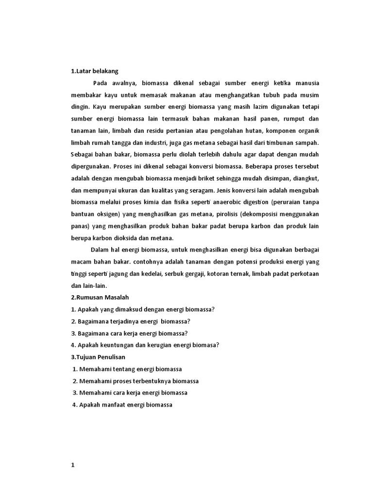ENERGI Biomasa | PDF | Kesehatan Holistik | Sains & Matematika
