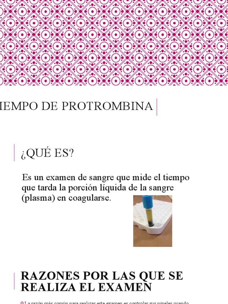 Tiempo de Protrombina Exposicion | PDF