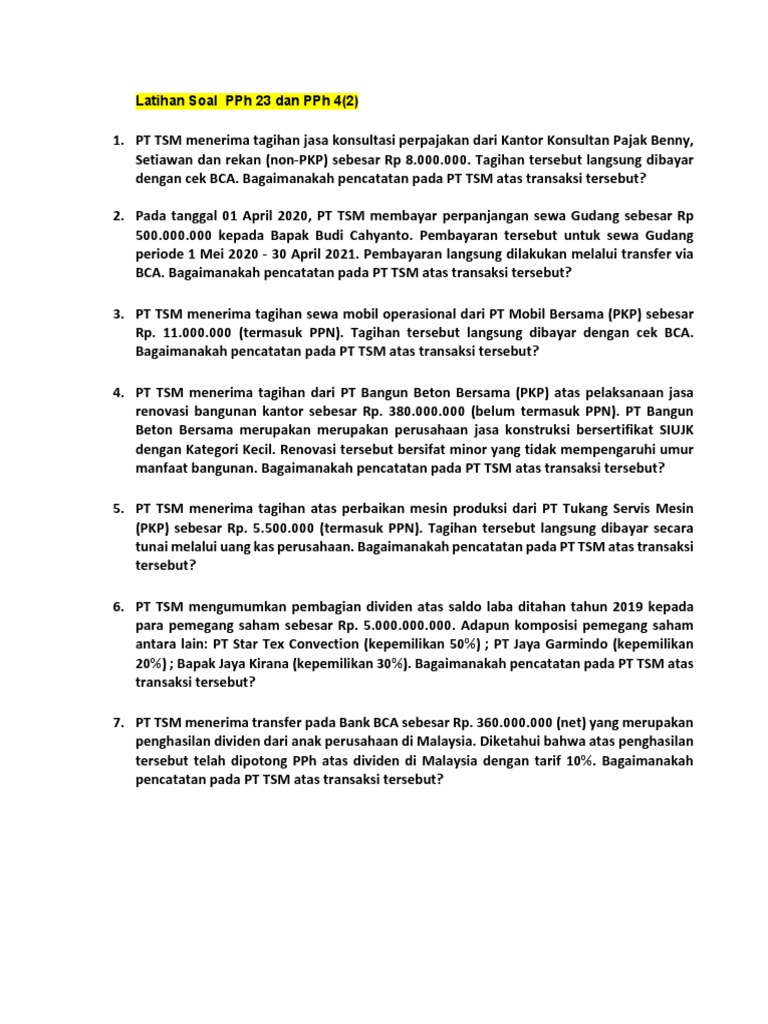 Materi 4 - Latihan Soal 23 4 PDF | PDF | Pengelolaan Keuangan & Uang