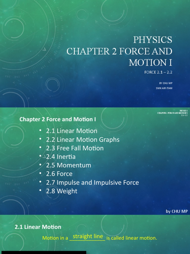 Physics Force Motion I 2.1-2.2 (S) | PDF
