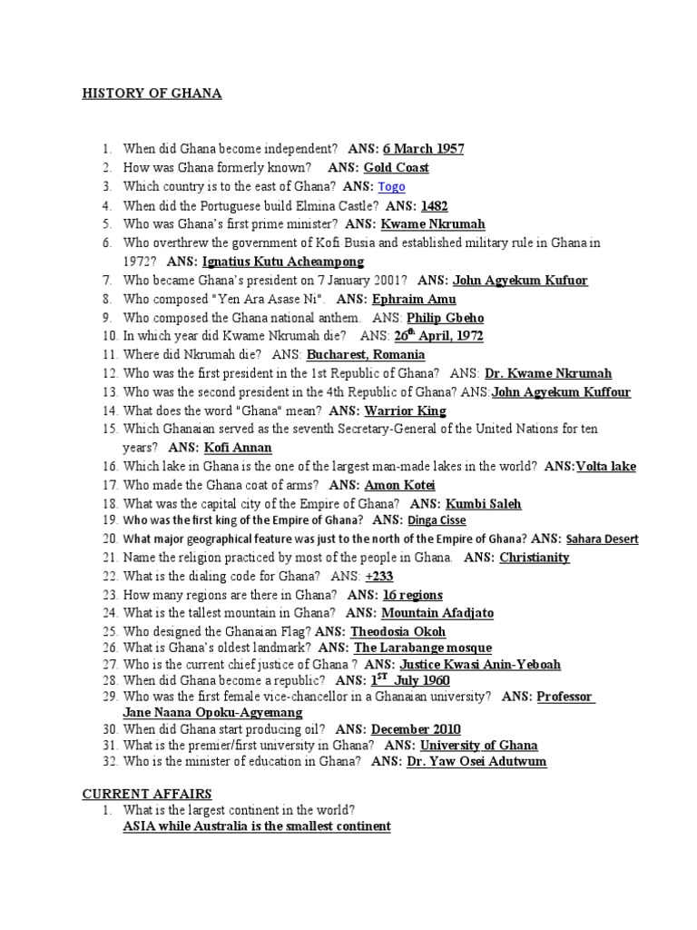 Quiz Questions | PDF