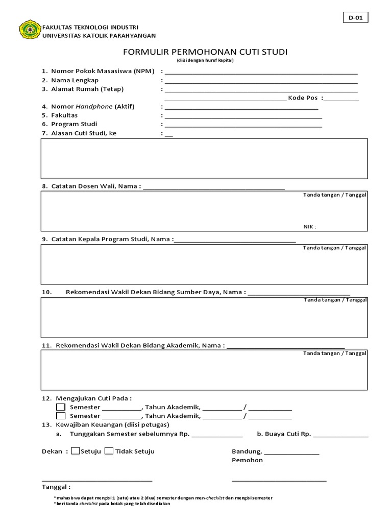 Form D01 PDF | PDF | Karier & Perkembangan