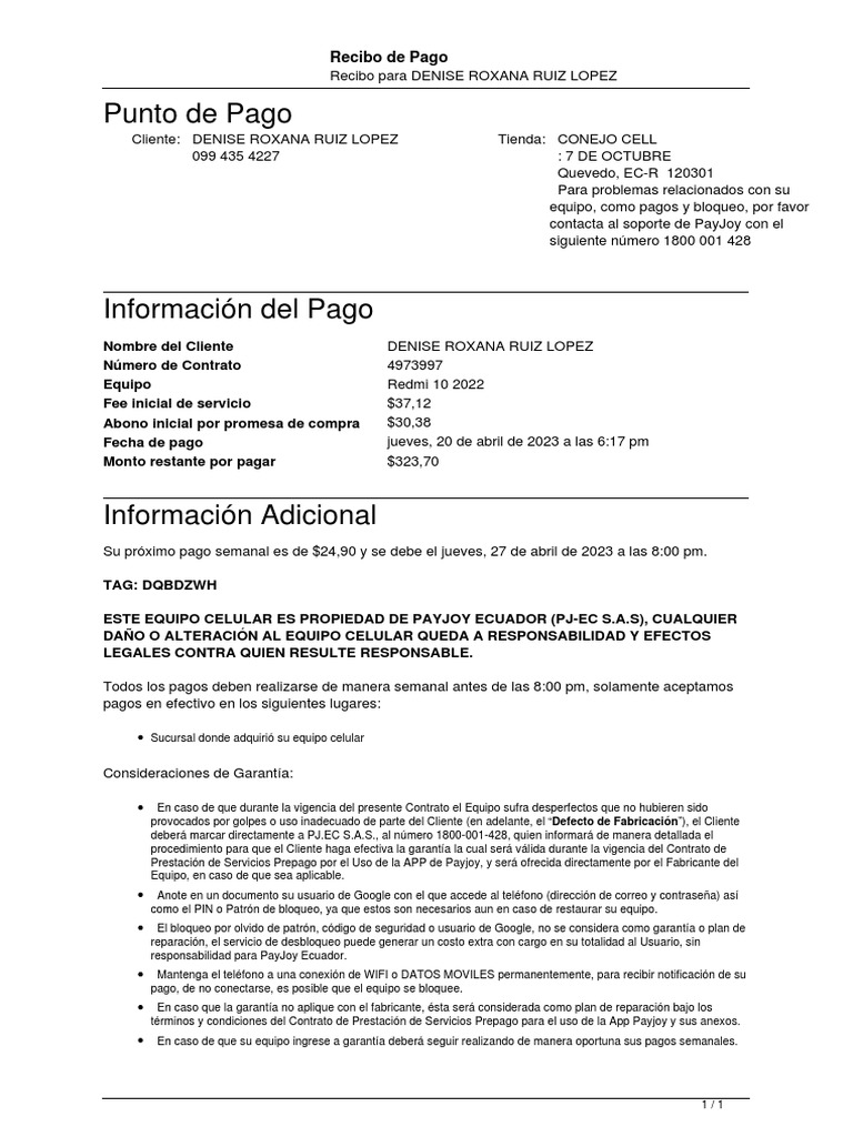 Recibo de Compra PDF | PDF