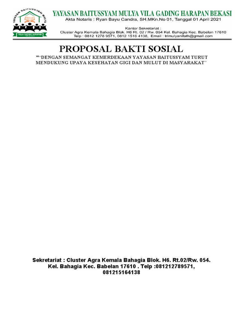Proposal Baksos Yayasan | PDF