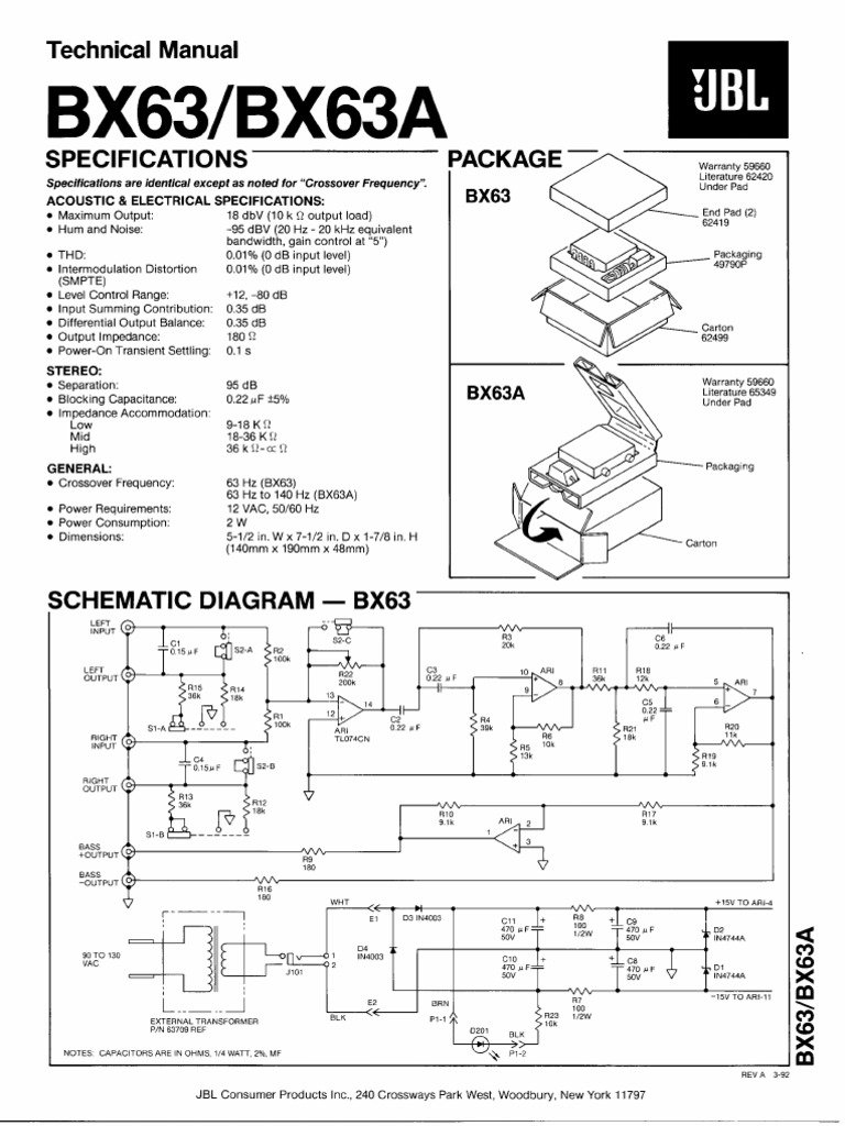 JBL BX63A Schematics ID9823 PDF | PDF