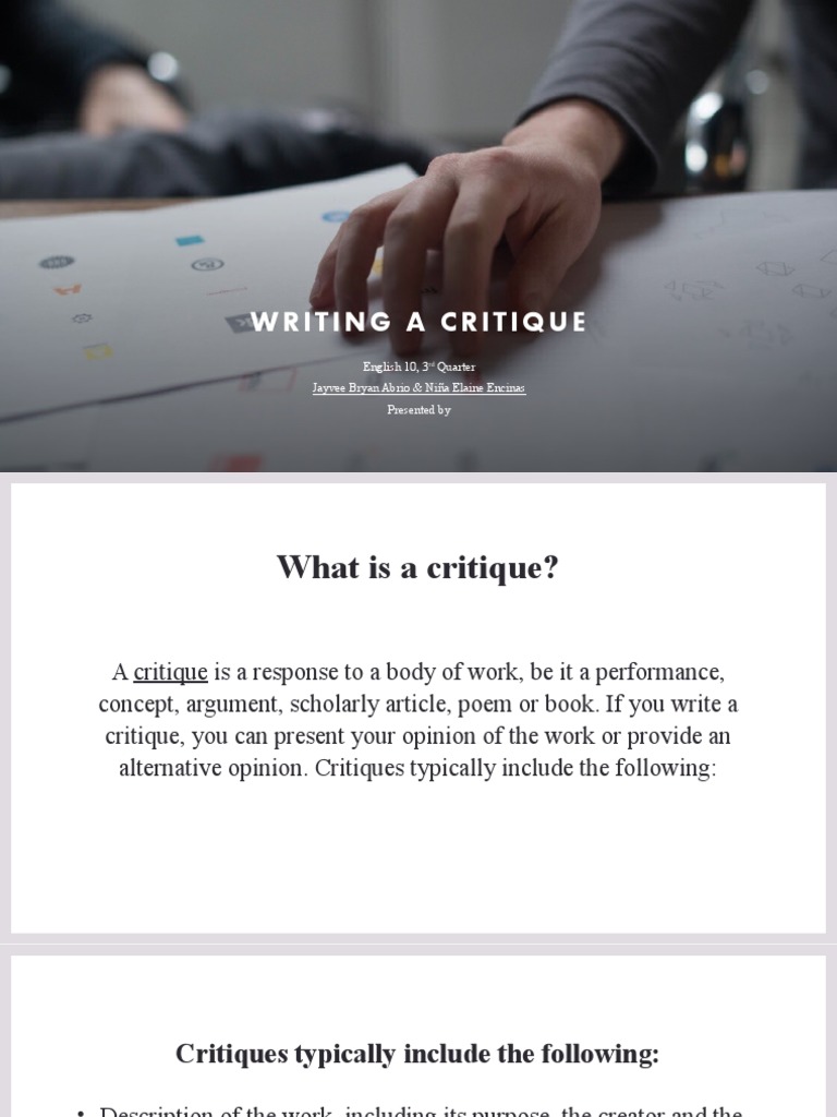 How to Write a Critique Guide | PDF | Career & Growth