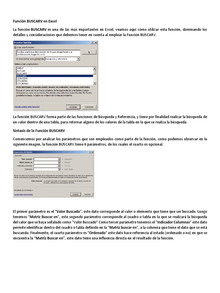 Función BUSCARV PDF | PDF