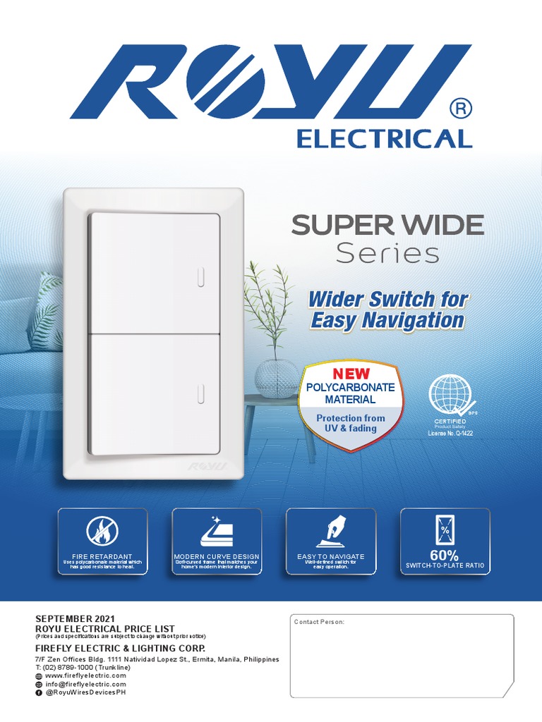 Price List Royu Electrical September 2021 Issue | PDF