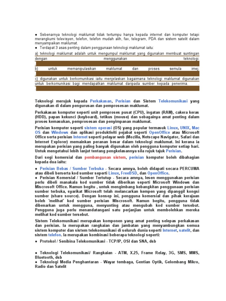 REVOLUSI TEKNOLOGI MAKLUMAT.docx | PDF