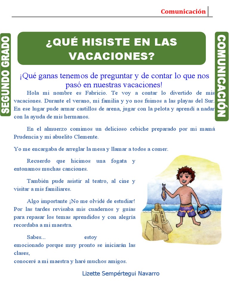 Que Hiciste en Tus Vacaciones | PDF