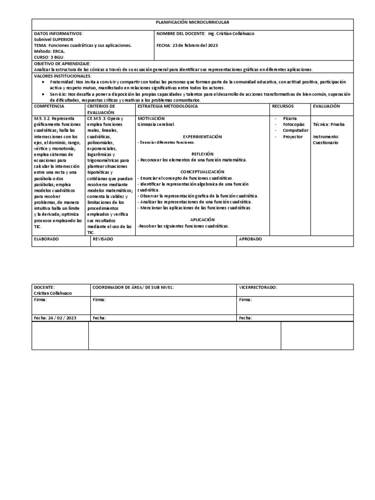 Planificación Erca | PDF