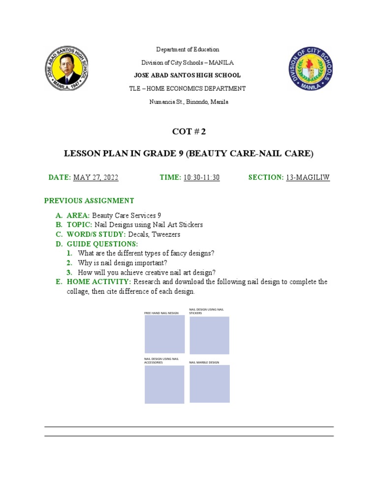 COT_DLP_LOYOLA NAIL CARE.docx | PDF