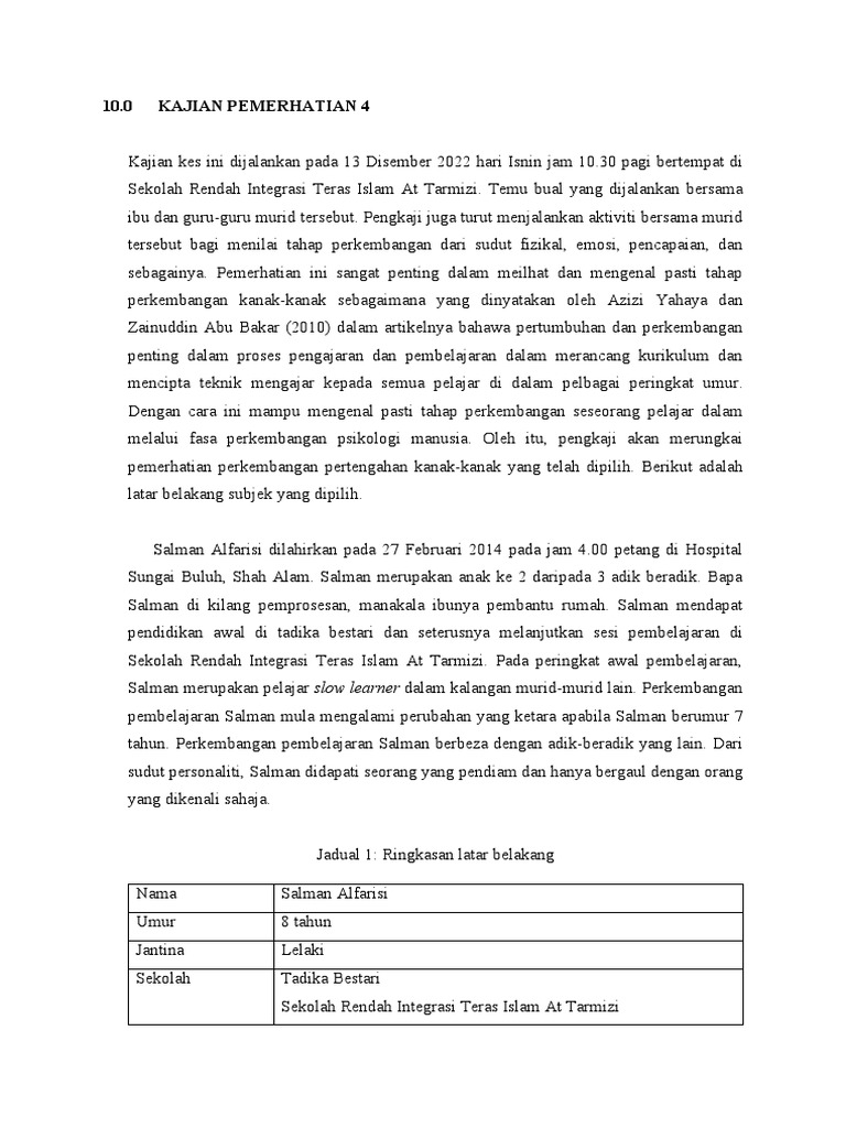 Kajian Pemerhatian 4 | PDF