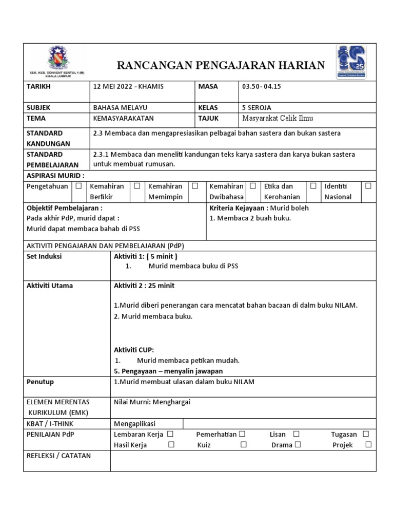 Tapak RPH TS25 - BM - RPH Terkini | PDF