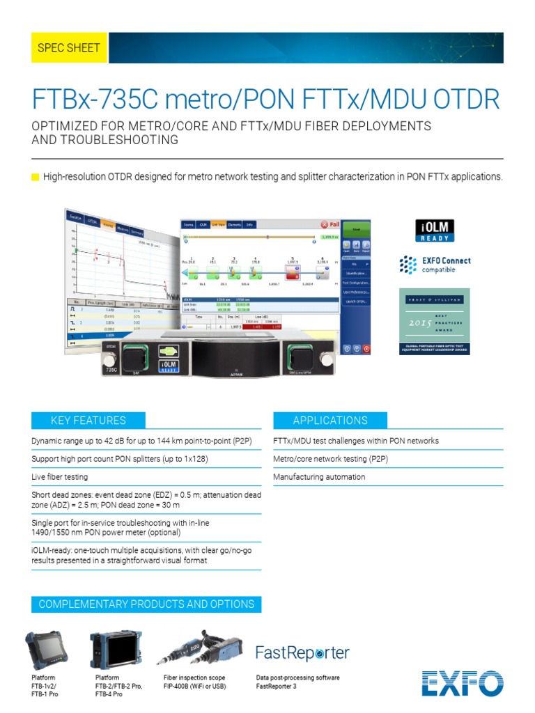 Ftbx-735C Metro/Pon Fttx/Mdu Otdr | PDF | Computers
