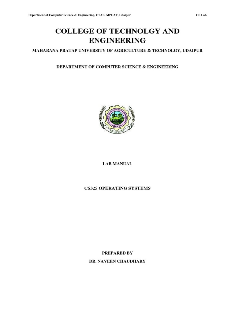 MPUAT OS Lab Manual | PDF