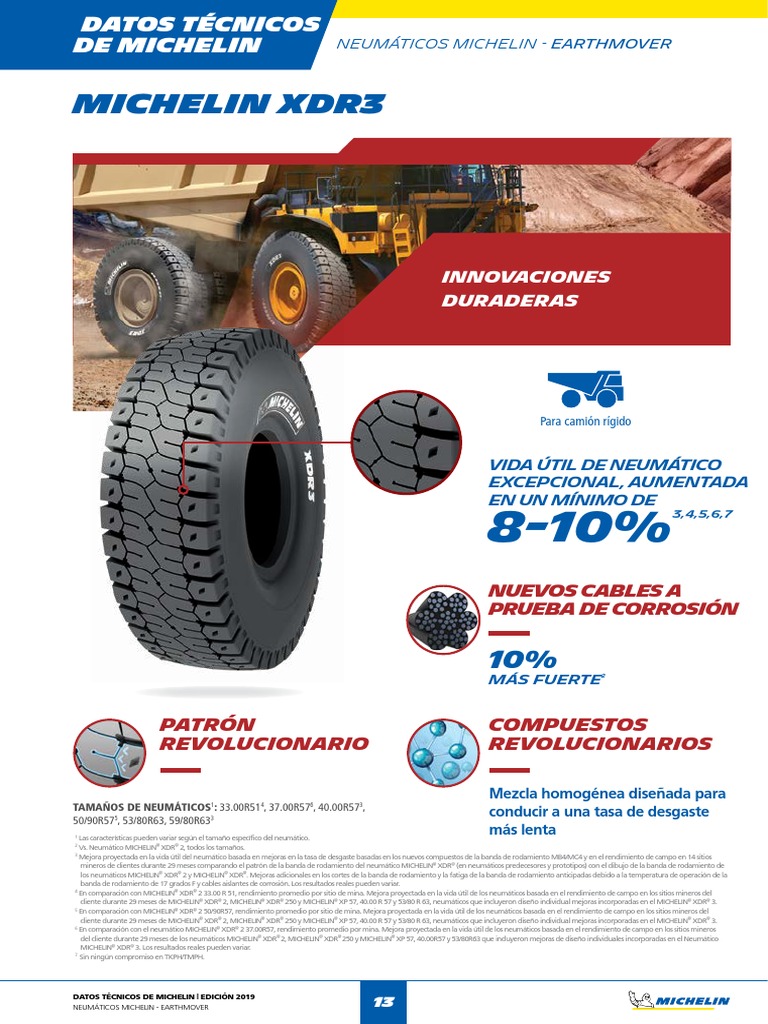 Ckremn3nh031o01nbjn3u2ch6 Ficha Michelin xdr3 PDF | PDF