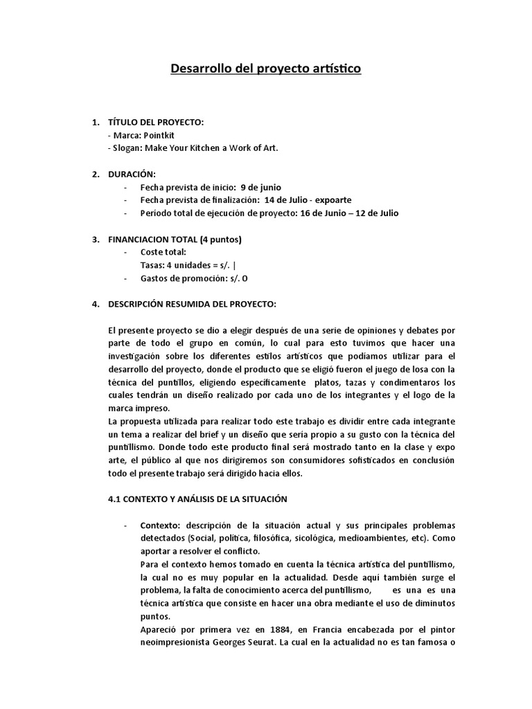 Proyecto de Loza en Puntillismo | PDF