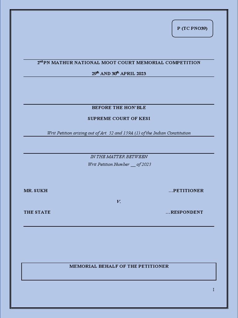 Writ Petition Arising Out of Art. 32 and 139A (1) of The Indian ...