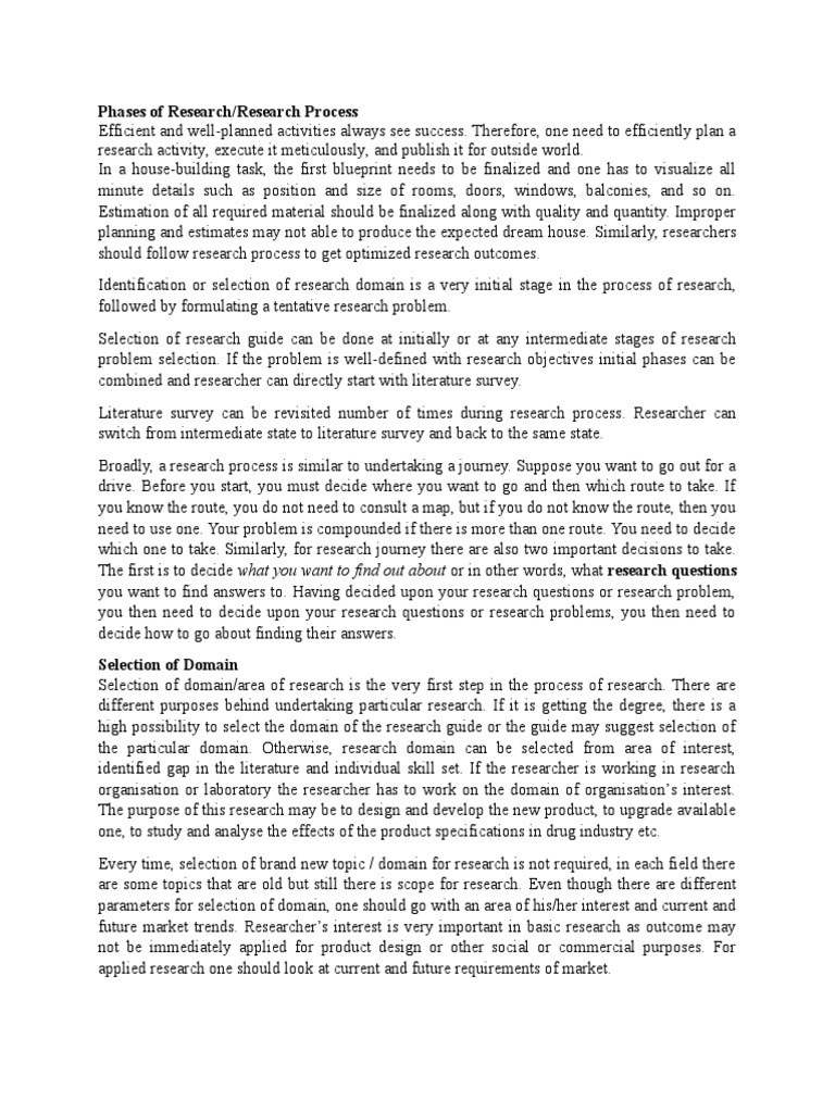 Phases of Research | PDF