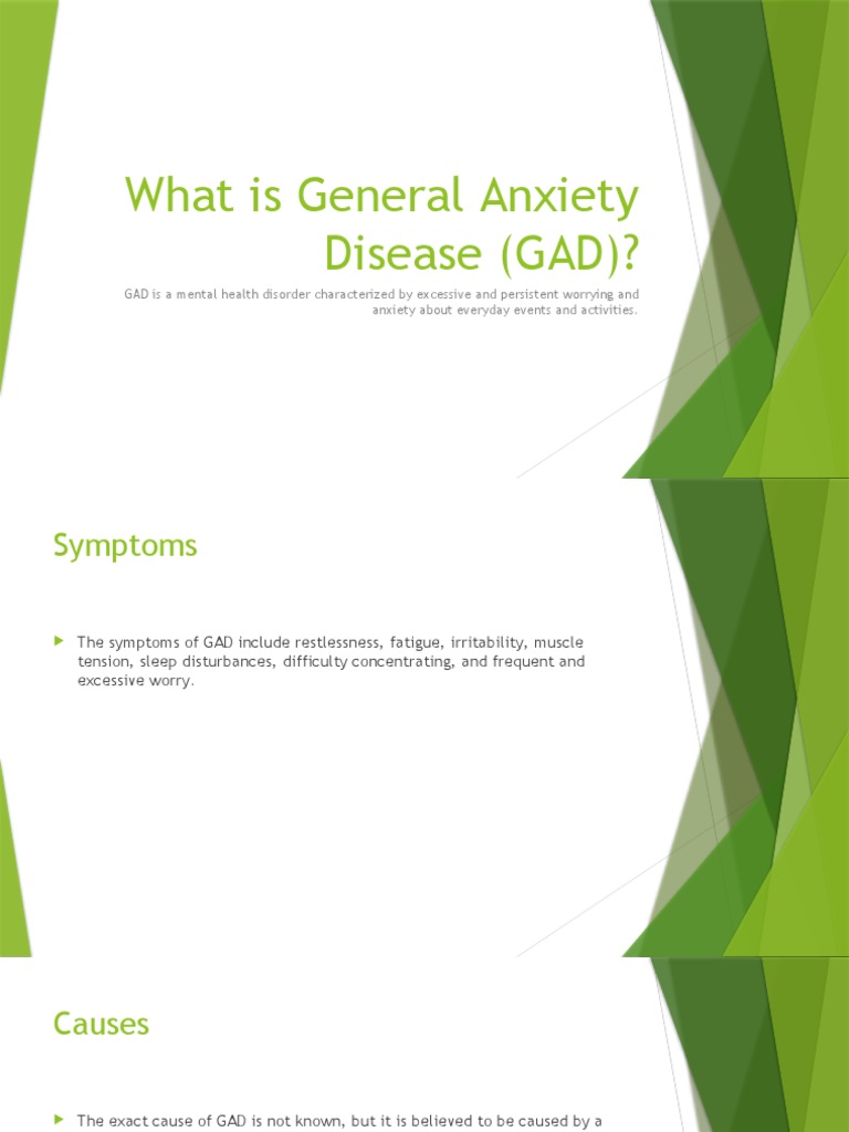 What Is General Anxiety Disease (GAD) PPT 2 | PDF