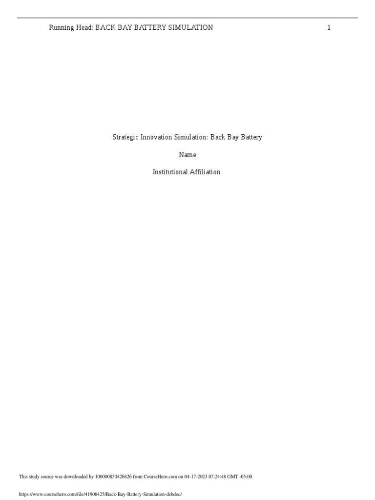 Back Bay Battery Simulation Deb PDF | PDF | Rechargeable Battery | Prices