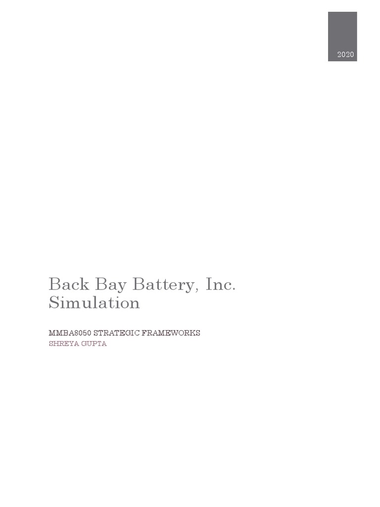 Assignment 1 Back Bay Battery Simulation Shreya Gupta Final PDF ...
