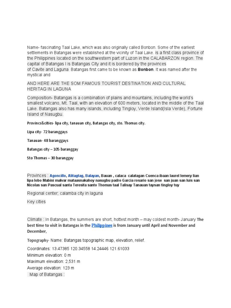 Batangas | PDF