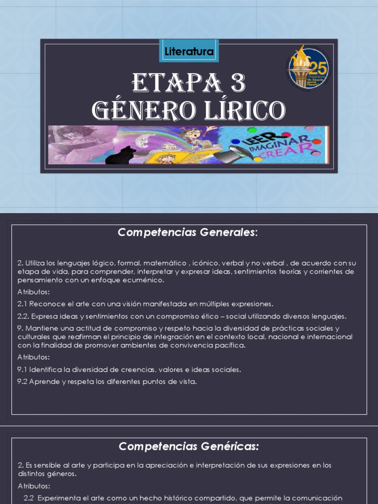 Actividades del Género Lírico para Niños | PDF