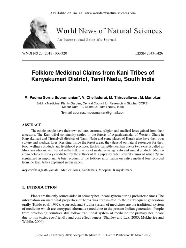 Folklore Kanyakumari Kani Tribes - Compressed | PDF